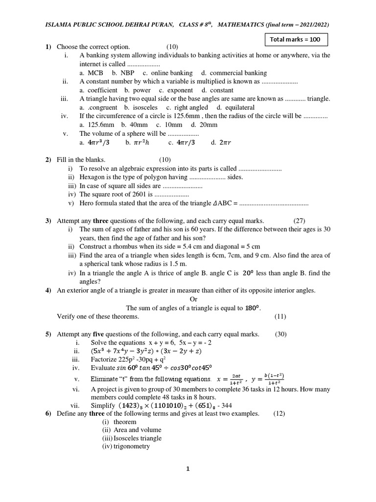 8th Maths | PDF | Triangle | Area