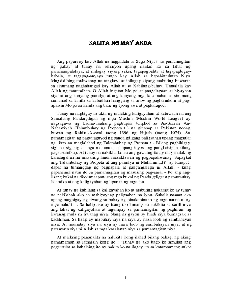 Biography of Prophet Muhammad - Tagalog | PDF