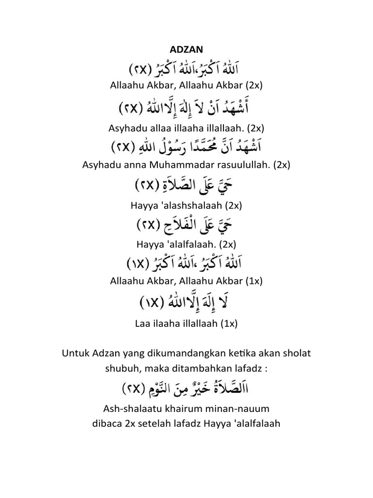 ADZAN DAN IQOMAH | PDF
