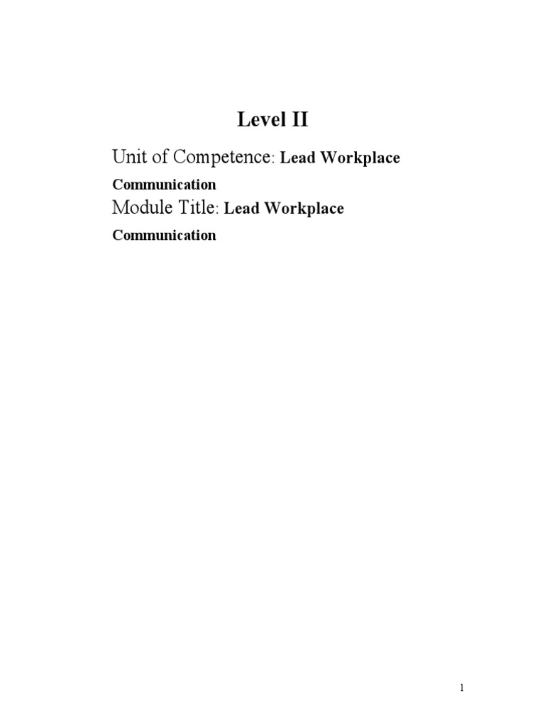 Lead Workplace Communication Edited | PDF | Communication | Nonverbal ...