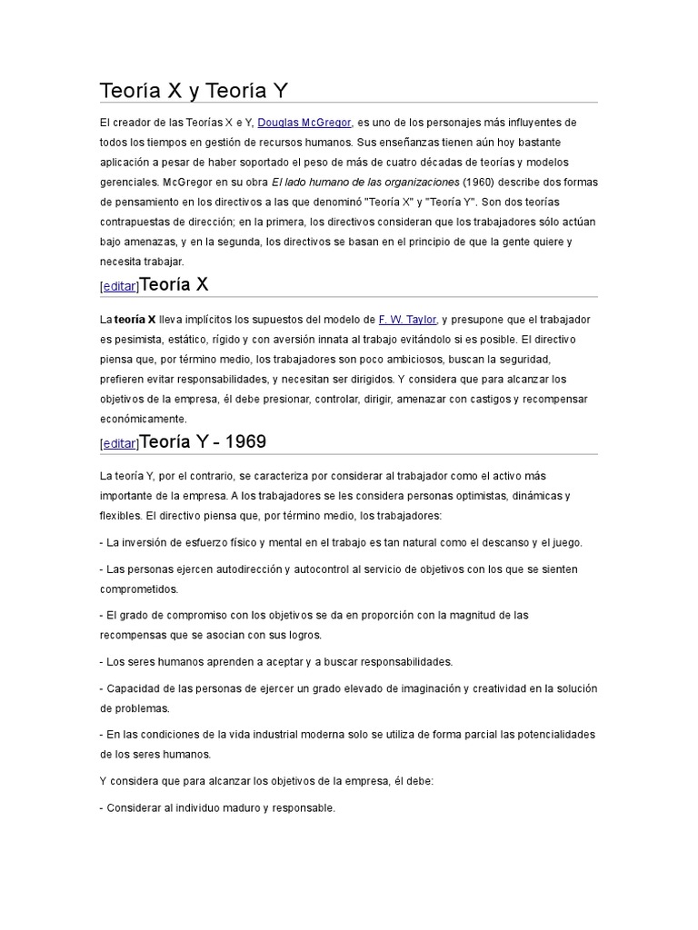 Teoría X y Teoría Y | PDF | Cognición | Ciencia cognitiva