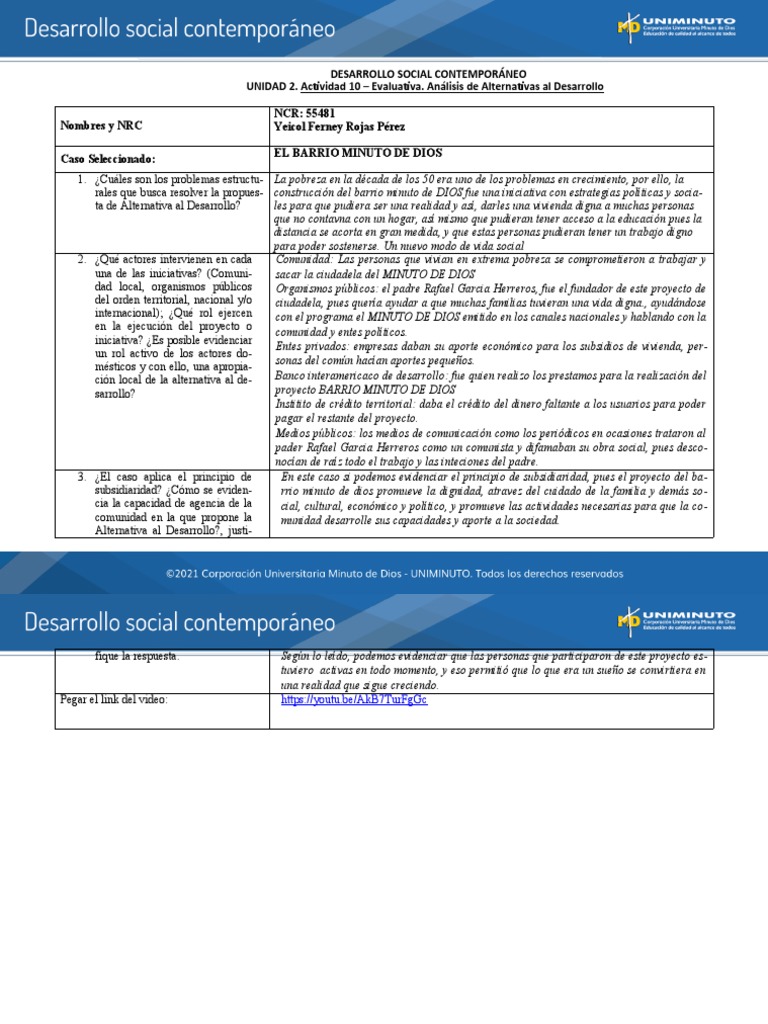 Actividad 10 Alternativas Al Desarrollo | PDF | Alimentos | Campesino