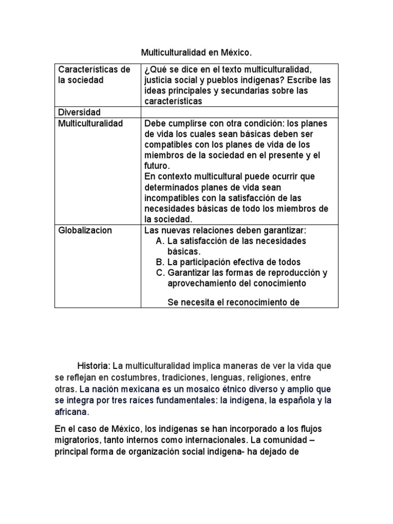 Multiculturalidad en México | PDF | Multiculturalismo | México