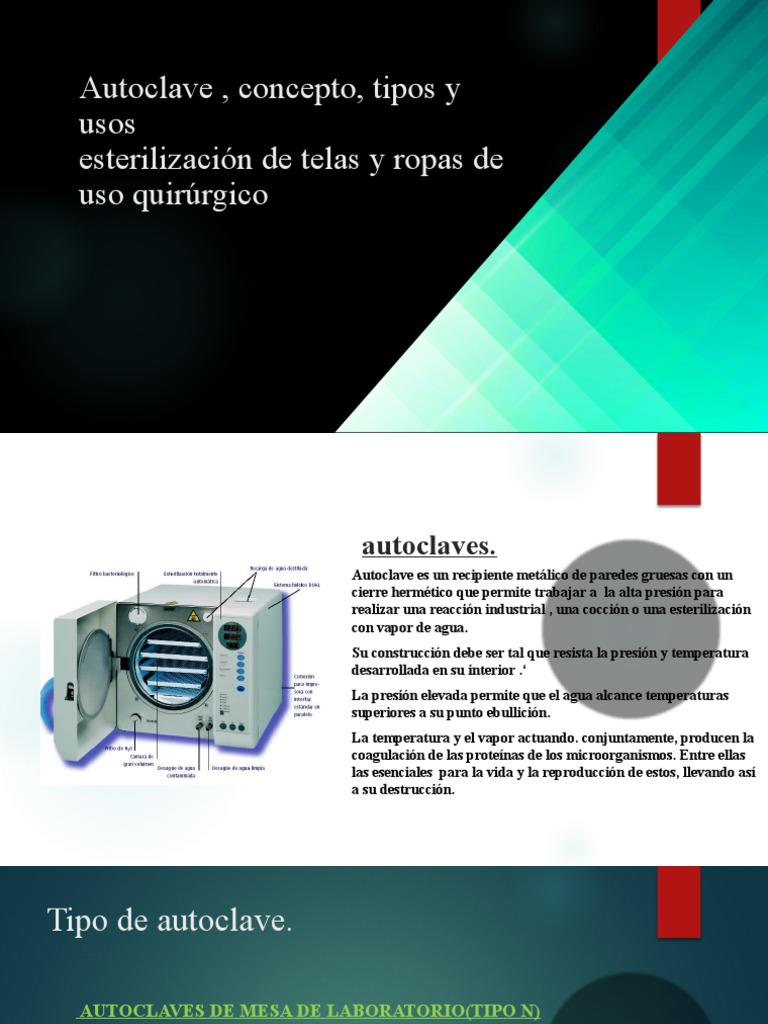 Autoclave, Concepto, Tipos y Usos | PDF | Esterilización (Microbiología ...