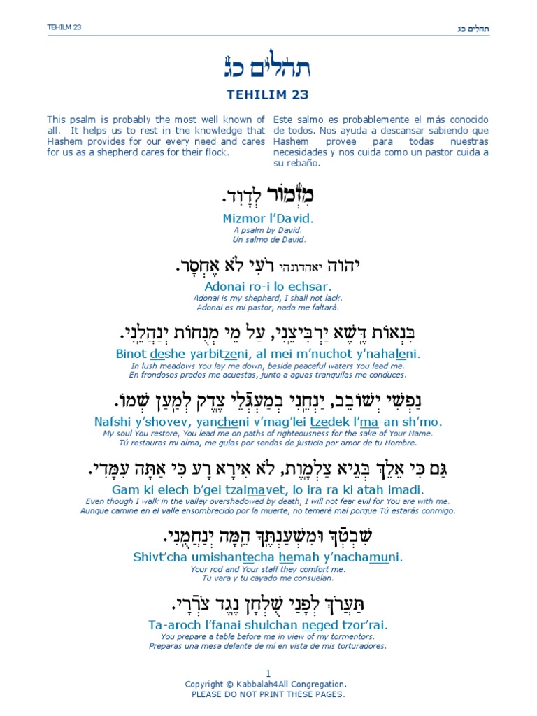Tehilim 023 | PDF