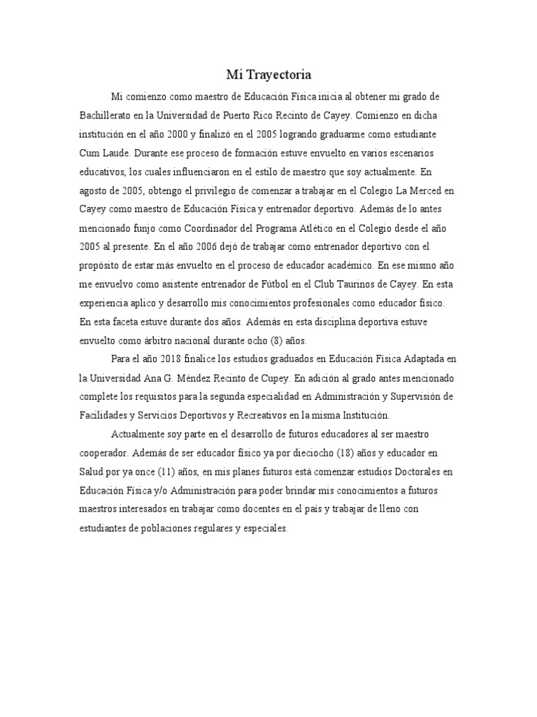 Mi Trayectoria Profesional | PDF