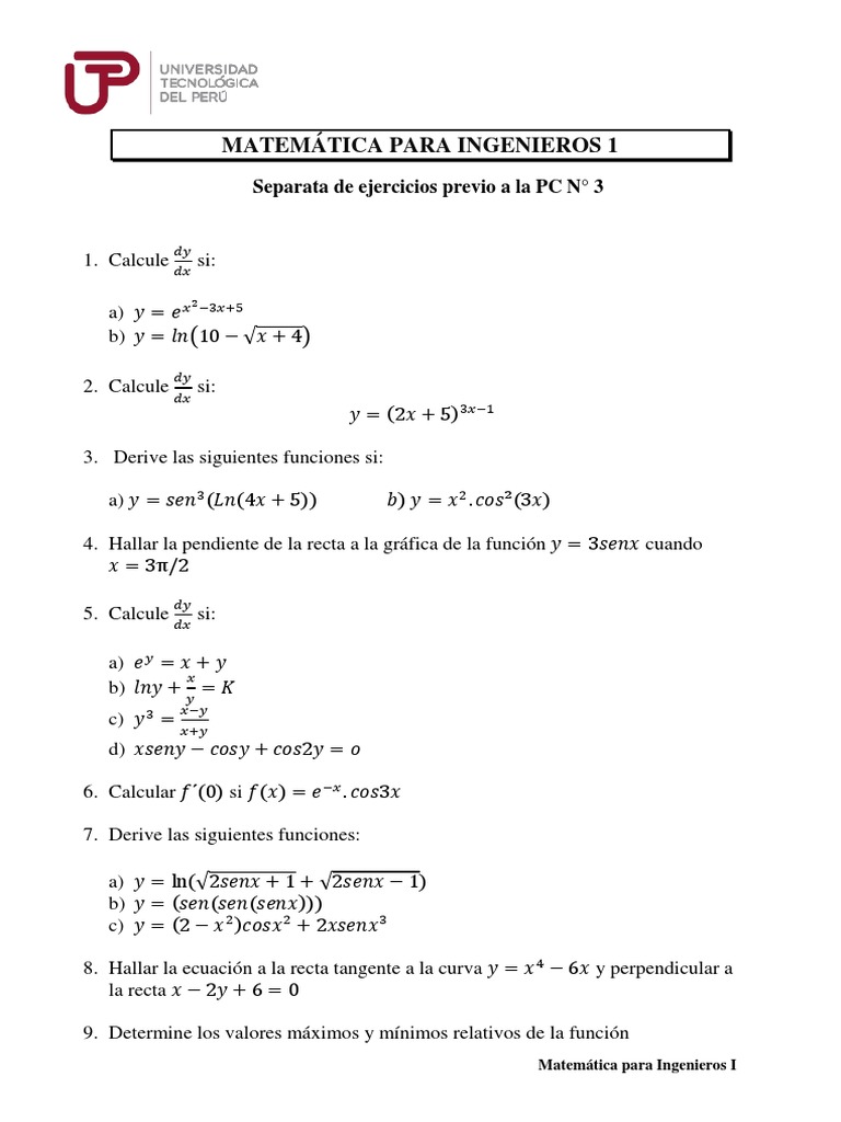 S12.s1. Separata de Ejercicios Previo A La PC 3 | PDF