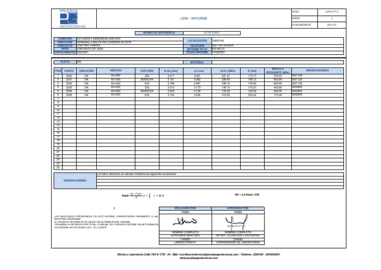 LB-PR-01-FT-10. LWD - Informe | PDF