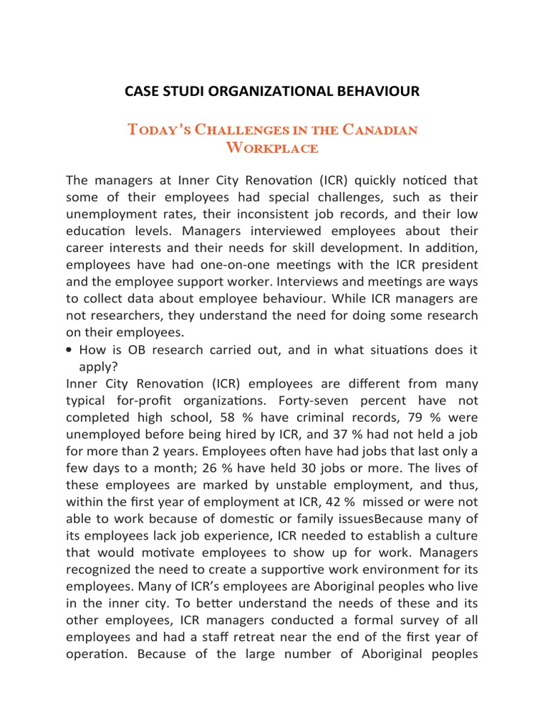 Case Studi Organizational Behaviour | PDF | Employment | Turnover ...