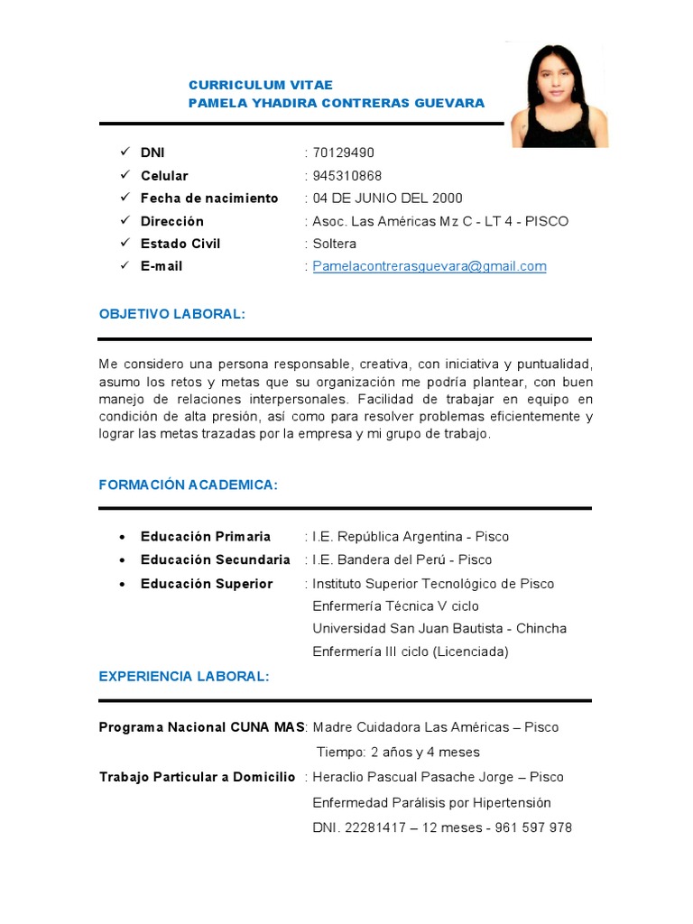 Curriculum Pamela | PDF