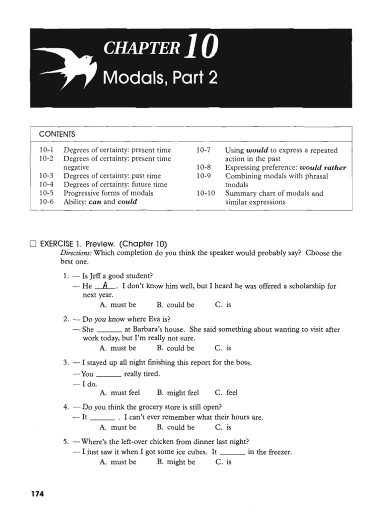 BETTY+AZAR Exercises+on+Modal+Upper Intermediate | PDF