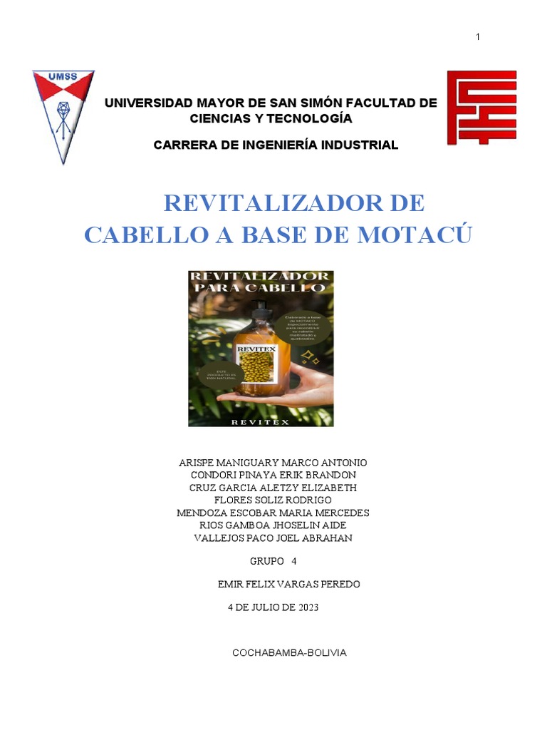 Revitalizador para El Cabello A Base de Motacu | PDF | Calidad ...