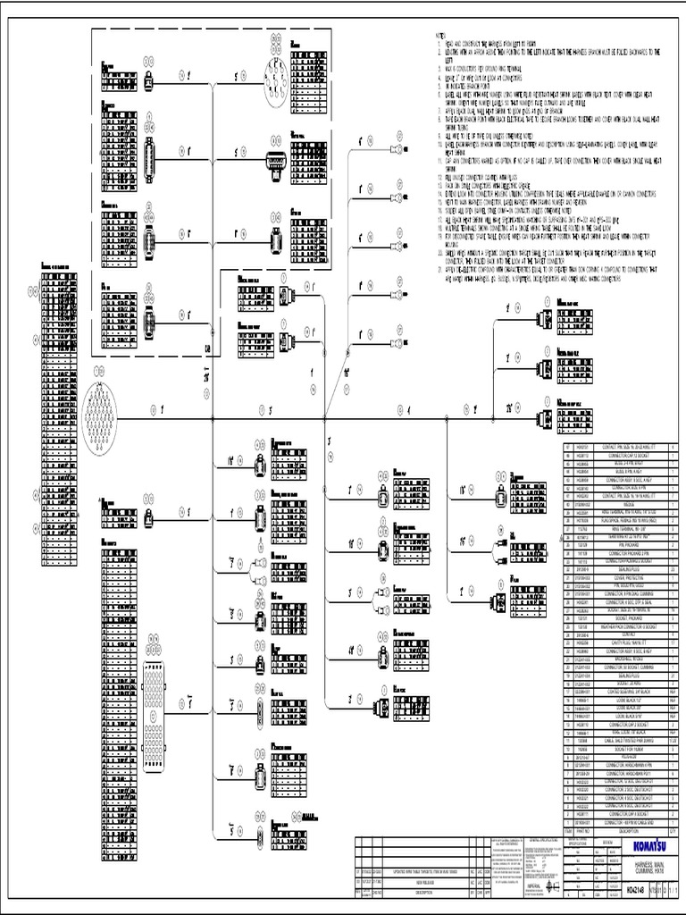 Main Harness Drawing Specifications | PDF | Electrical Connector ...
