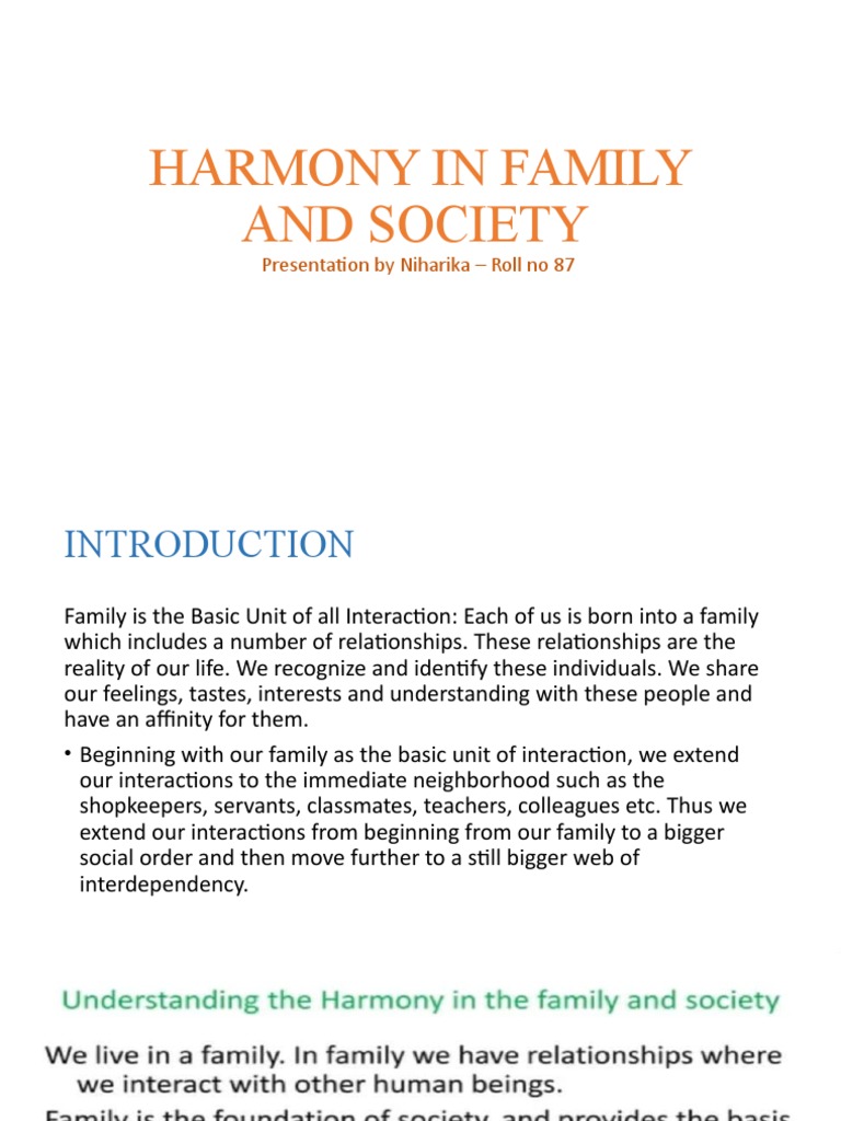 Harmony in Family and Society 87 | PDF | Self | Cognition