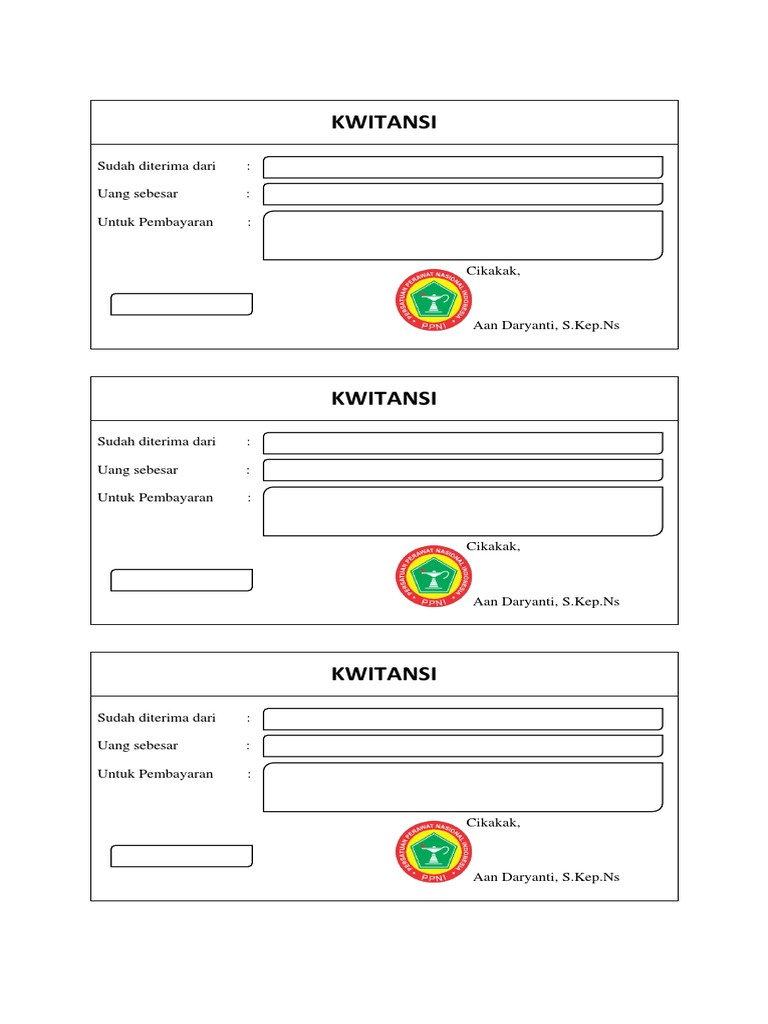 Contoh Format Kwitansi Pembayaran | PDF
