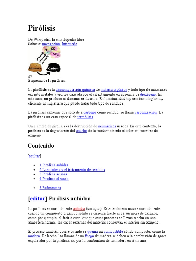 Pirólisis | PDF | Pirólisis | Sustancias químicas