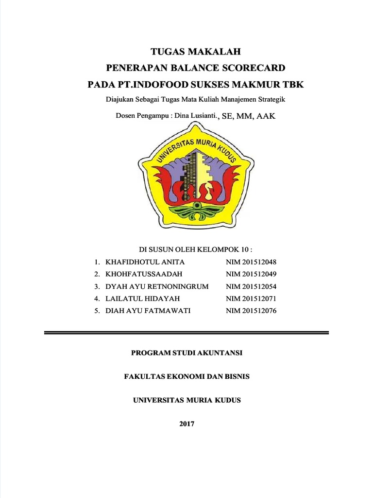 PDF Makalah Balance Score Card - Compress | PDF