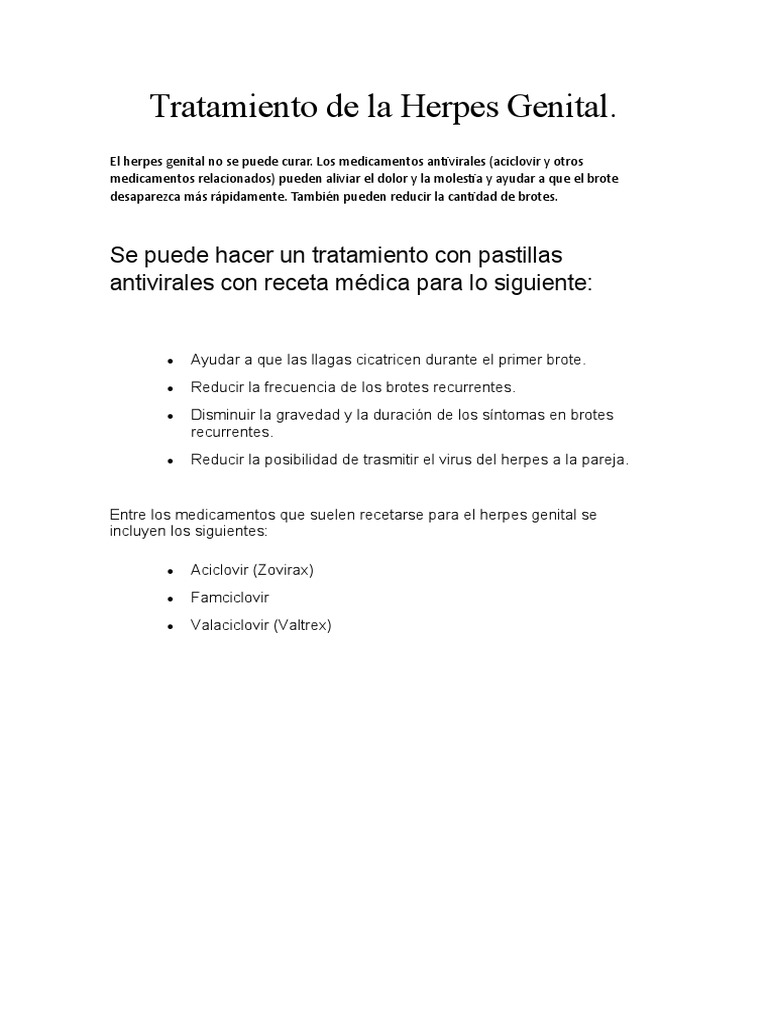 Tratamiento de La Herpes Genital | PDF