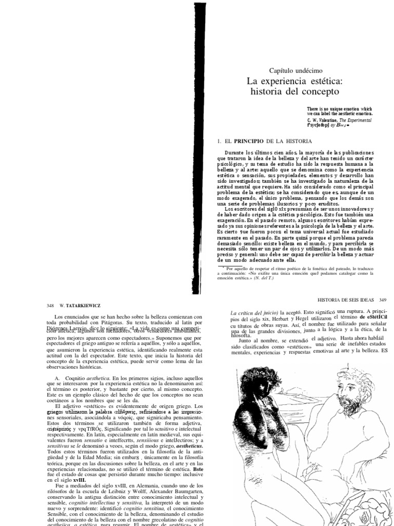Tatarkiewicz Historia de Seis Ideas (1) | PDF | Belleza | Experiencia