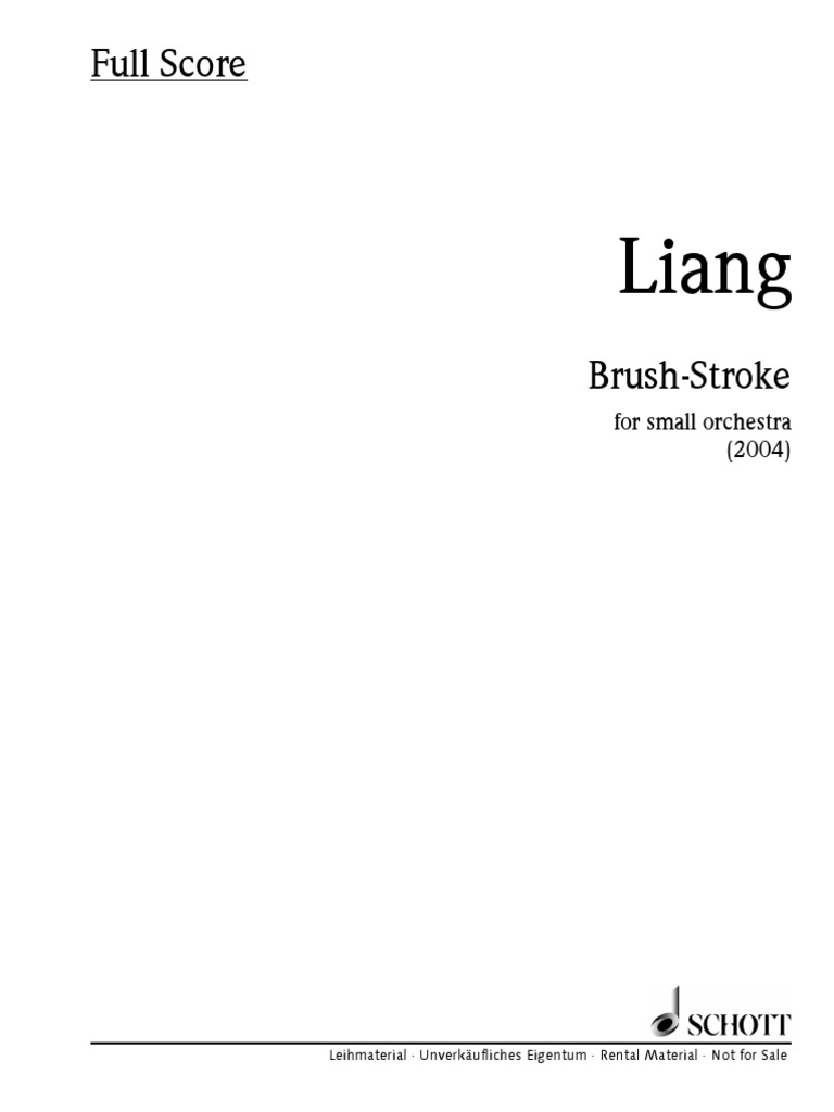 Lei Liang - Brush-Stroke | PDF | String Instruments | Double Bass