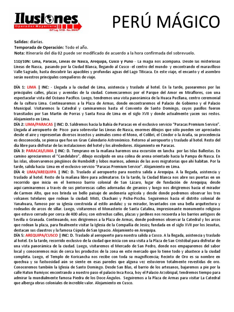 Itinerario Peru-Magico | PDF