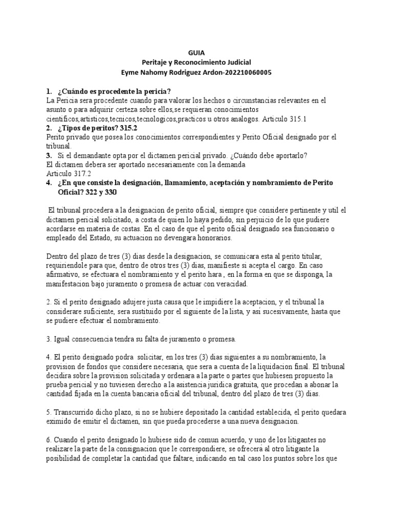 GUIA (Peritaje y Reconocimiento Judicial) | Descargar gratis PDF ...