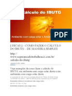 Cálculo do IBUTG: Fórmulas e Exemplos | PDF | Umidade | Termômetro