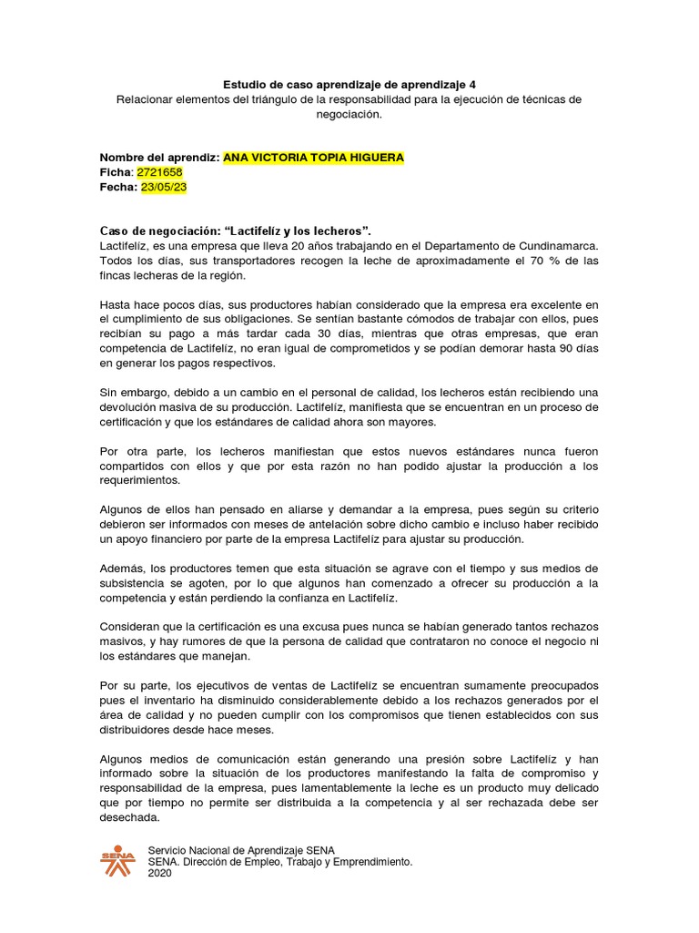 Lactifelíz y los lecheros | PDF | Calidad (comercial) | Iniciativa ...