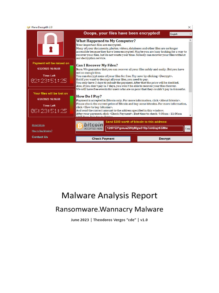 Malware Analysis Report - Ransomware - WannaCRY | PDF | Ransomware | World Wide Web