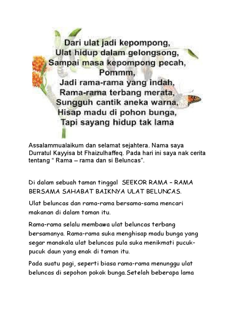 Persahabatan Rama-Rama dan Beluncas | PDF | Griya & Taman