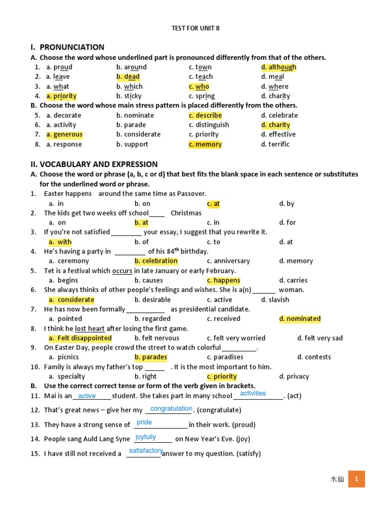 Hw-Unit 8-Day 3 | PDF | Linguistics
