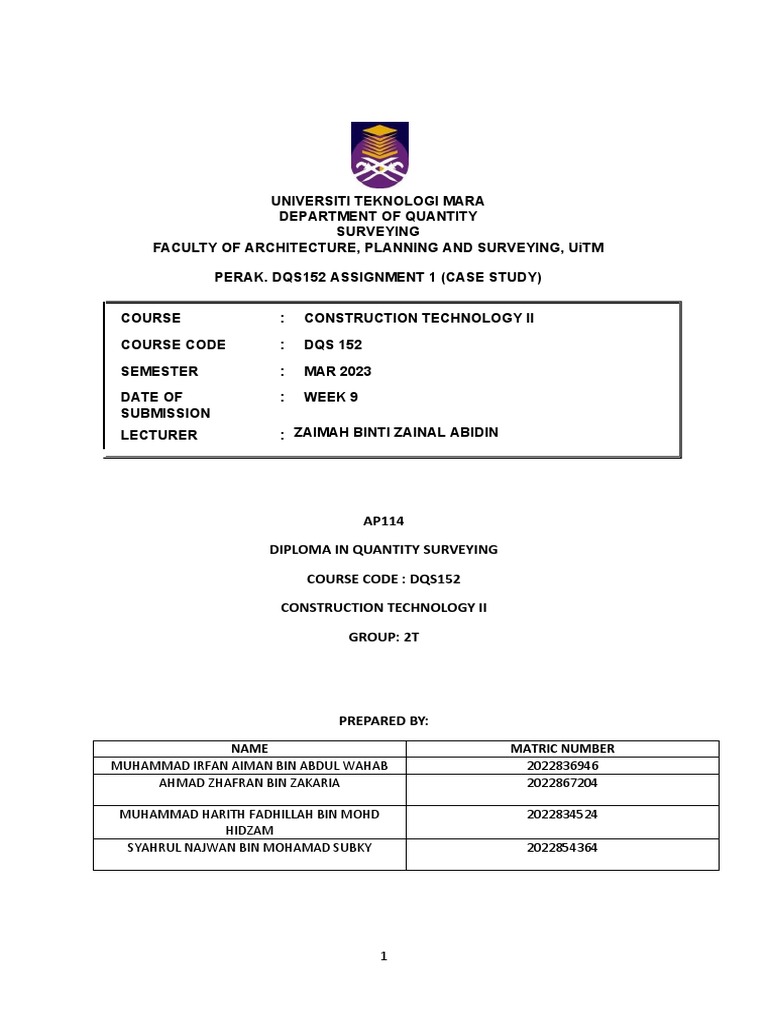 Constech Assignment | PDF | Flooring | Drywall
