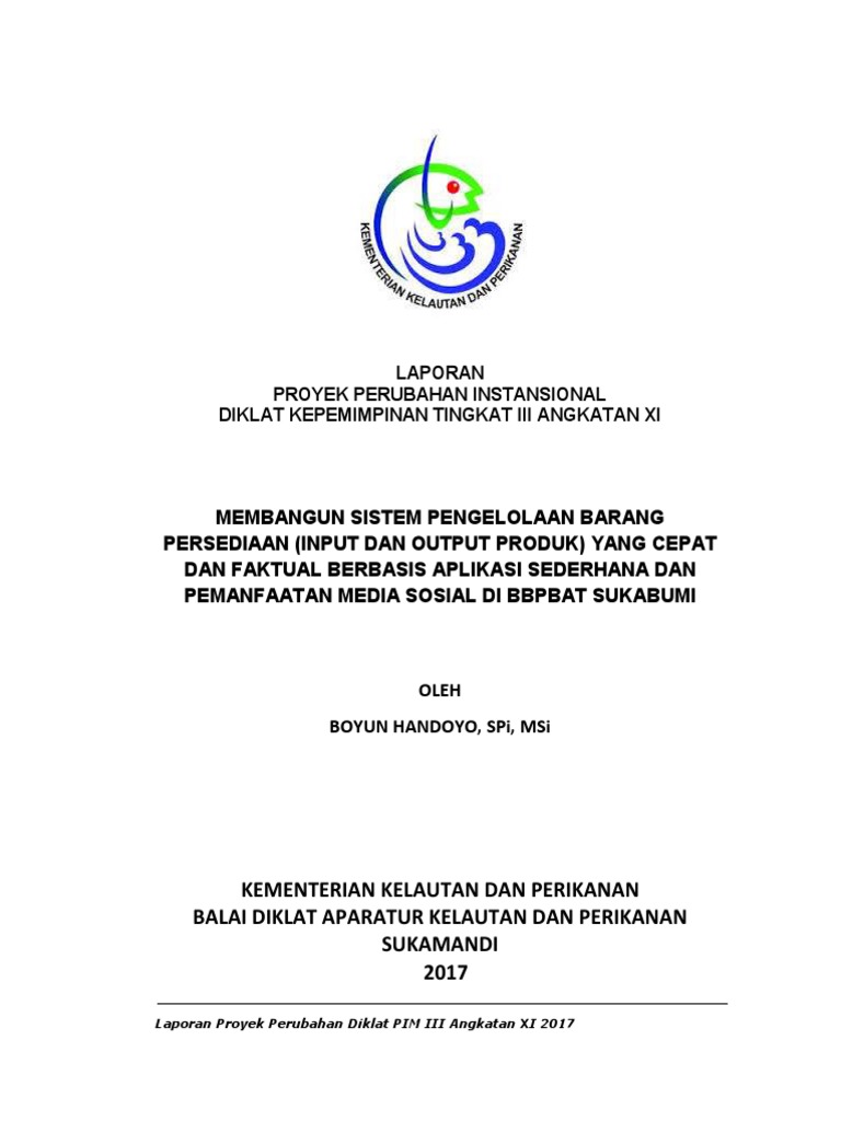 Sistem Pengelolaan Barang BBPBAT | PDF