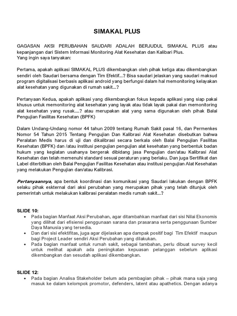 Pertanyaan Simakal Plus | PDF