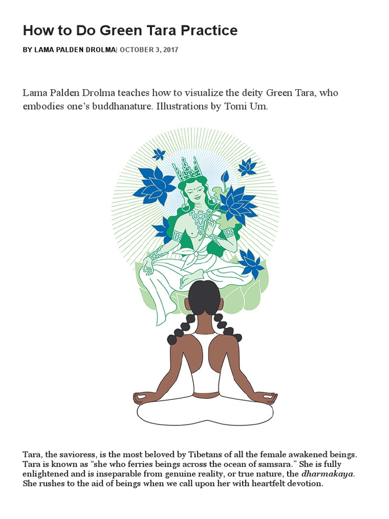 Green Tara Visualization Practice Guide | PDF | Enlightenment In ...