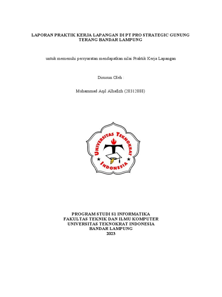 Pedoman Laporan Praktek Kerja Lapangan 2.0 | PDF