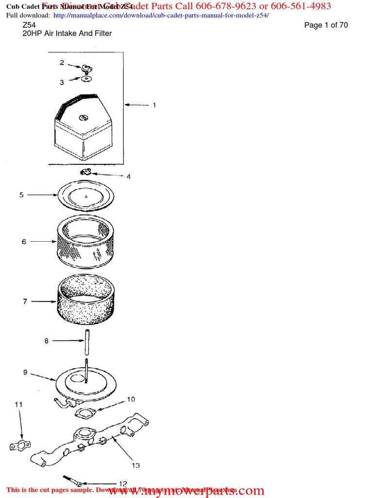 Cub Cadet Z54 Parts Guide | PDF | Piston | Mechanical Engineering