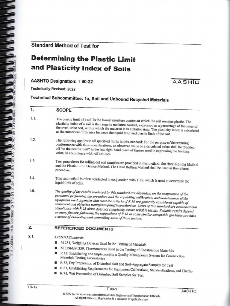 Aashto T90-22 | PDF