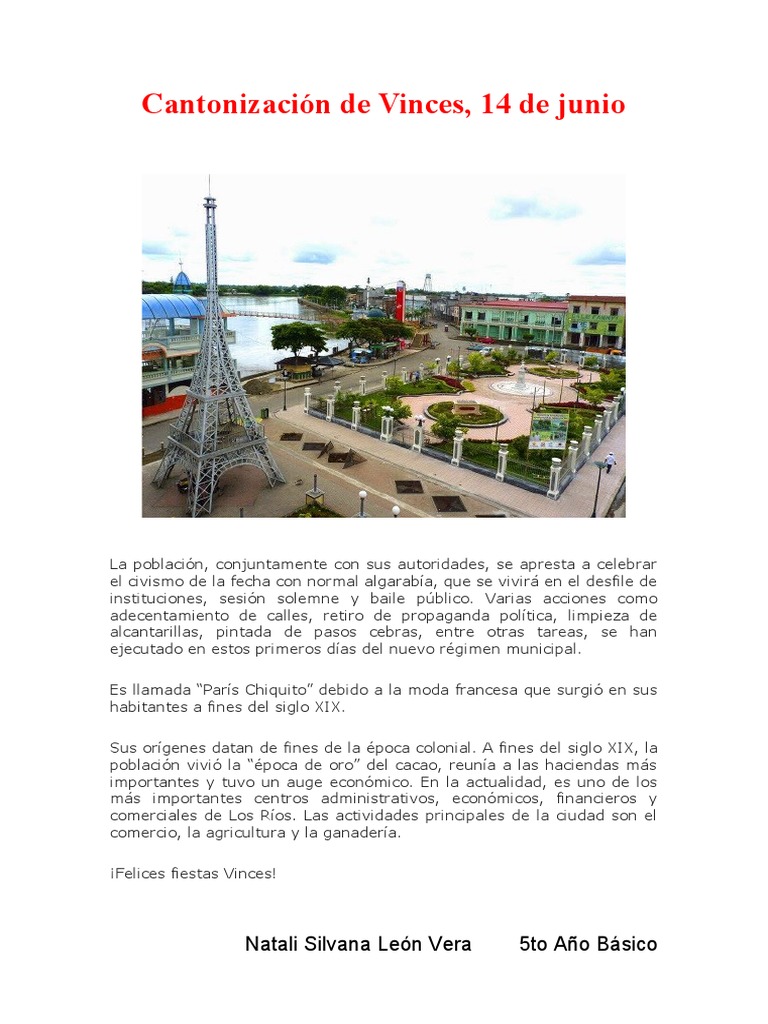 Cantonización de Vinces | PDF