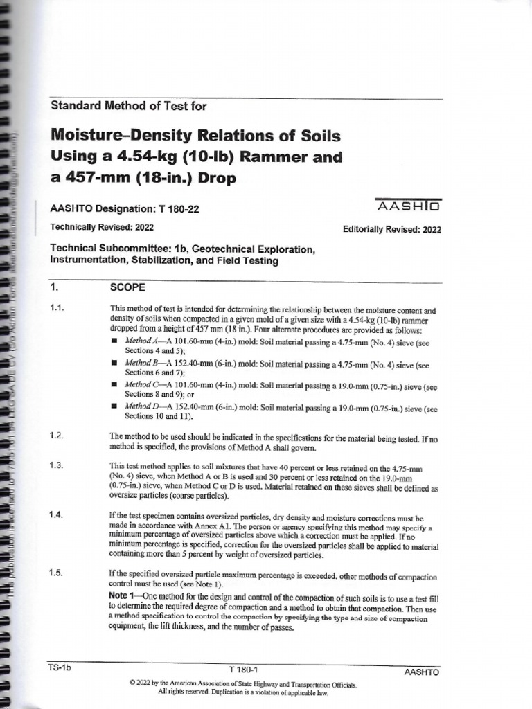 Aashto T180-22 | PDF