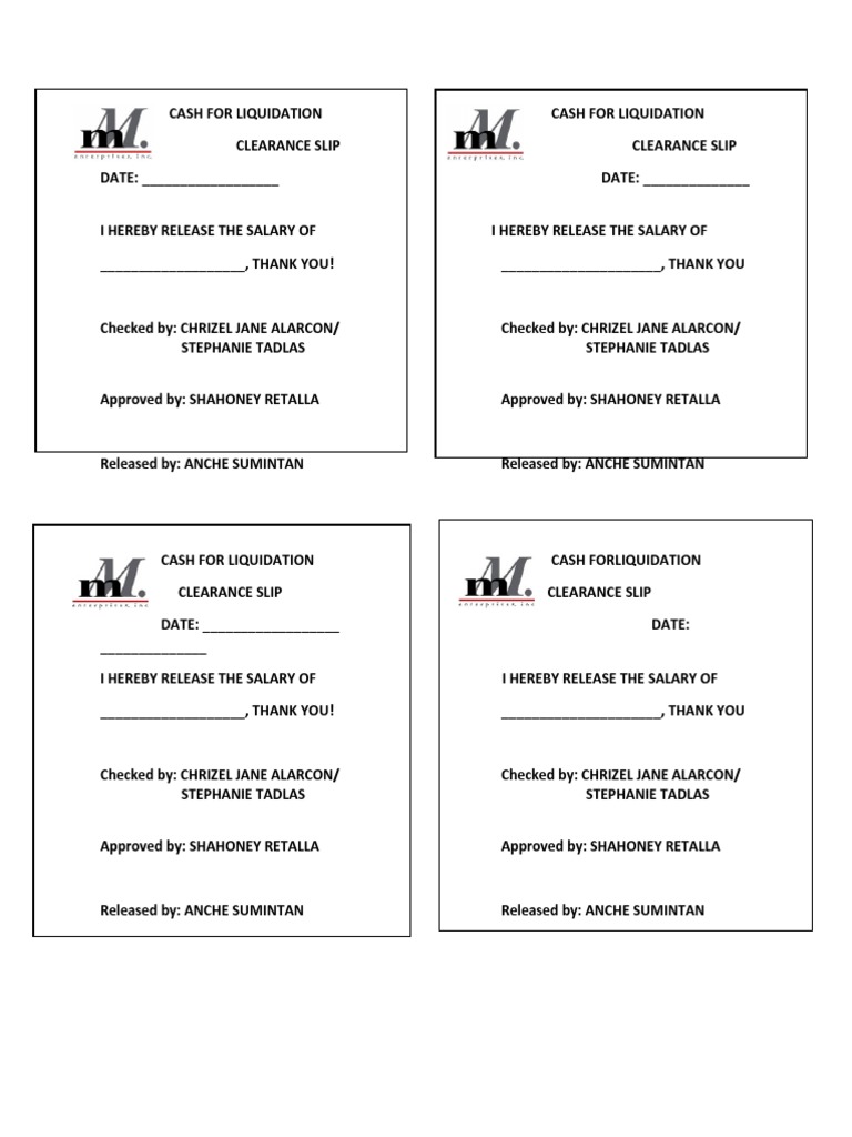 Clearance Slip | PDF