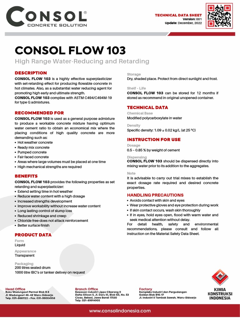 TDS Consol Flow 103 | Download Free PDF | Concrete | Building Engineering