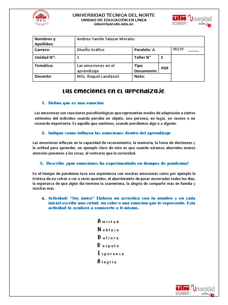 Las Emociones en El Aprendizaje | PDF | Las emociones | Aprendizaje