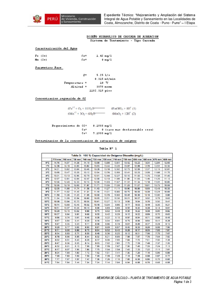 Memoria de Calculo PTAP - Cascada | PDF | Física Aplicada e ... Memoria de Calculo PTAP - Cascada | PDF | Física Aplicada e ...