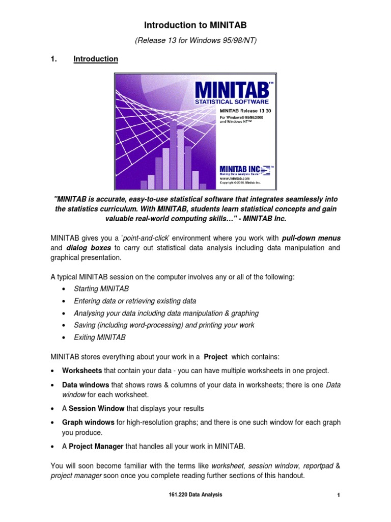 Introduction To Minitab | PDF | Menu (Computing) | Icon (Computing)