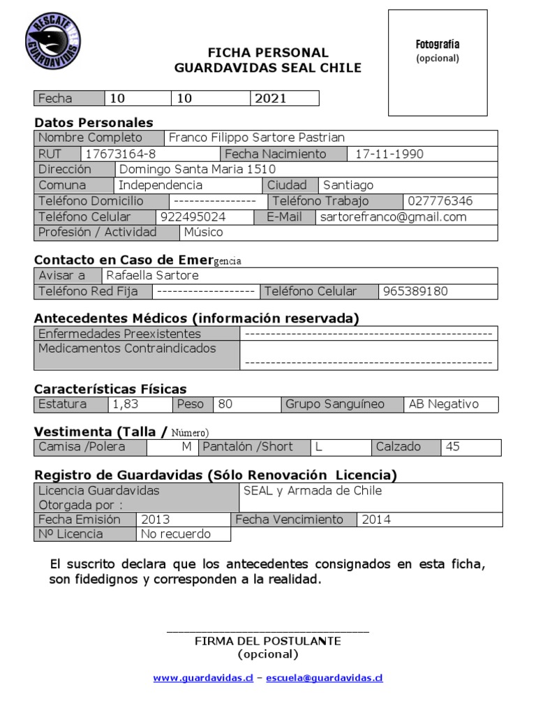 3. Ficha Postulación SEAL 2021 | PDF