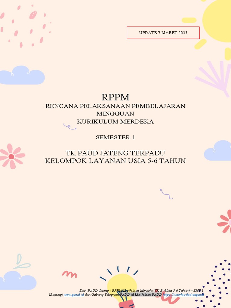 RPPM TK B 5 6 Tahun Kurikulum Merdeka Smt1 | PDF RPPM TK B 5 6 Tahun Kurikulum Merdeka Smt1 | PDF