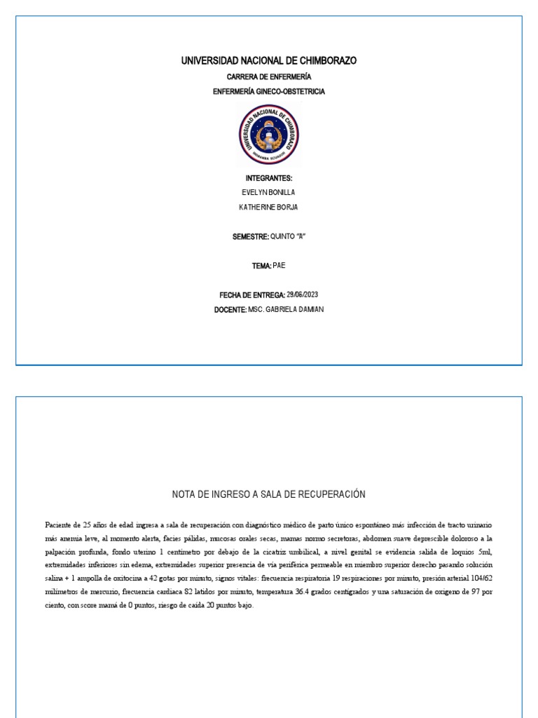 Pae Completo | PDF | Amamantamiento | Especialidades Medicas