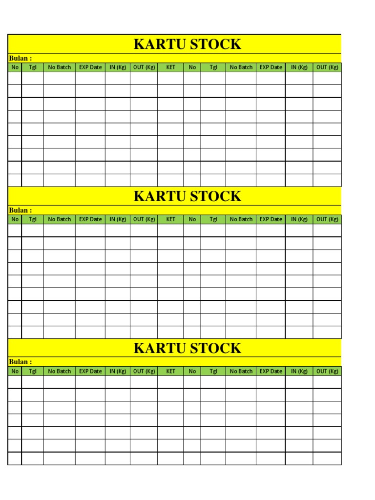 Kartu Stok Bahan Baku | PDF