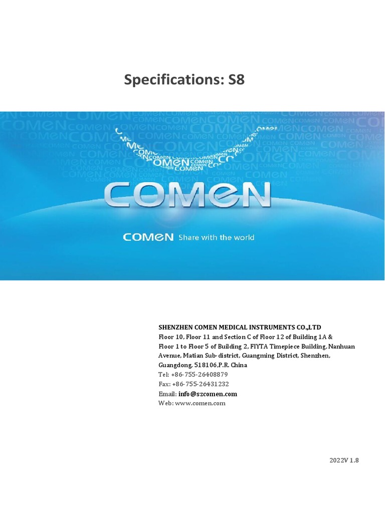 S8 Specifications V2.0 20221208 | PDF | Electrocardiography ...
